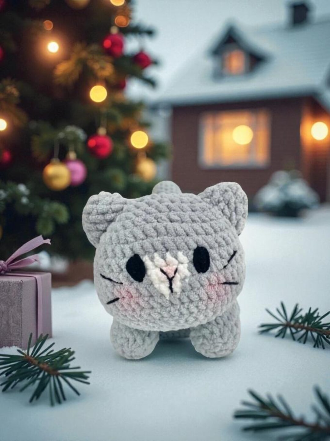 Gray Cat Crochet Pattern PDF, Amigurumi Kitten Plush, Cute Beginner ...