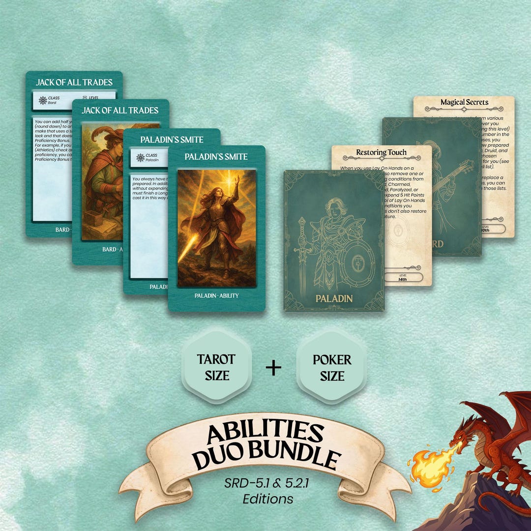 Ability Cards (all Classes) Illustrated Duo Bundle Dungeons & Dragons ...