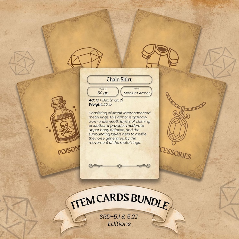 Item Cards Bundle for Dungeons & Dragons 5th Edition - (printable PDF ...