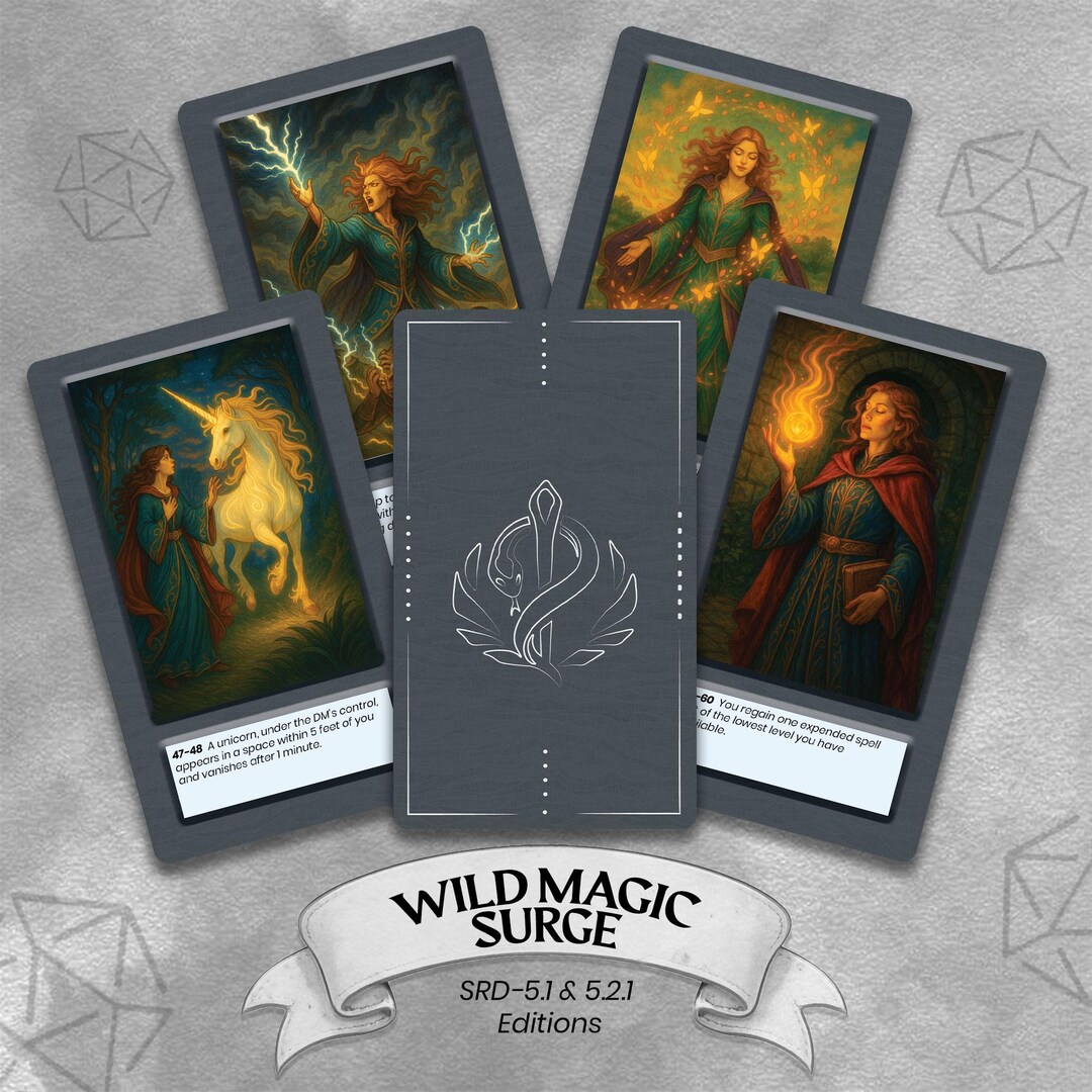 Wild Magic Surge Cards Illustrated for Dungeons & Dragons 5th Edition ...