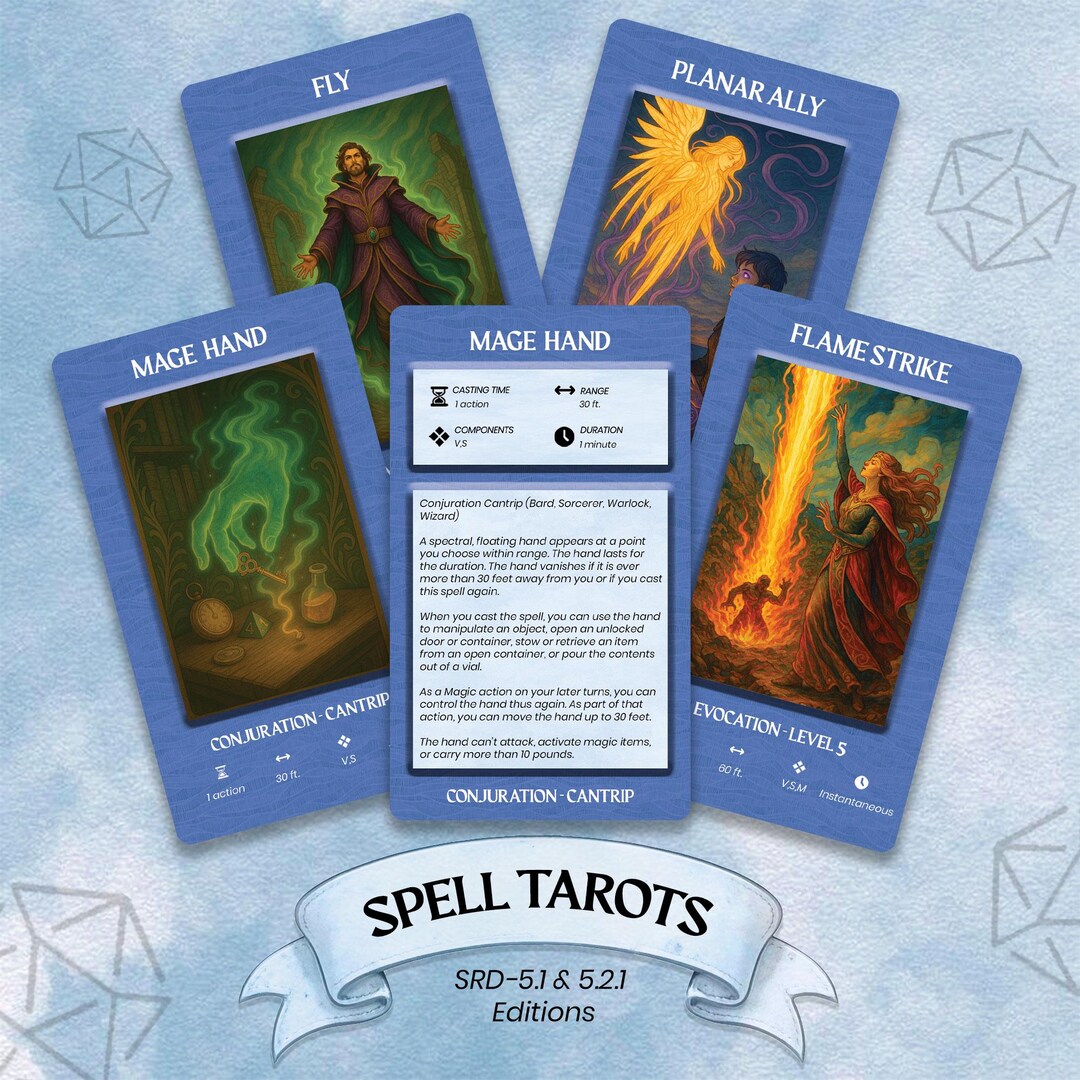 Level 7 - Illustrated Spell Cards for Dungeons & Dragons 5th Edition ...