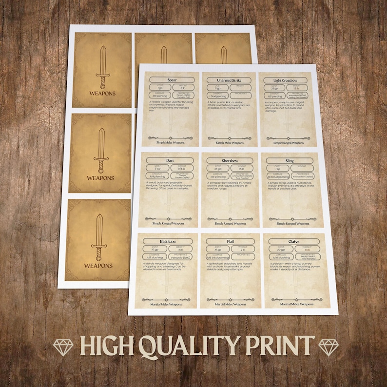 Item Cards Bundle for Dungeons & Dragons 5th Edition - (printable PDF ...