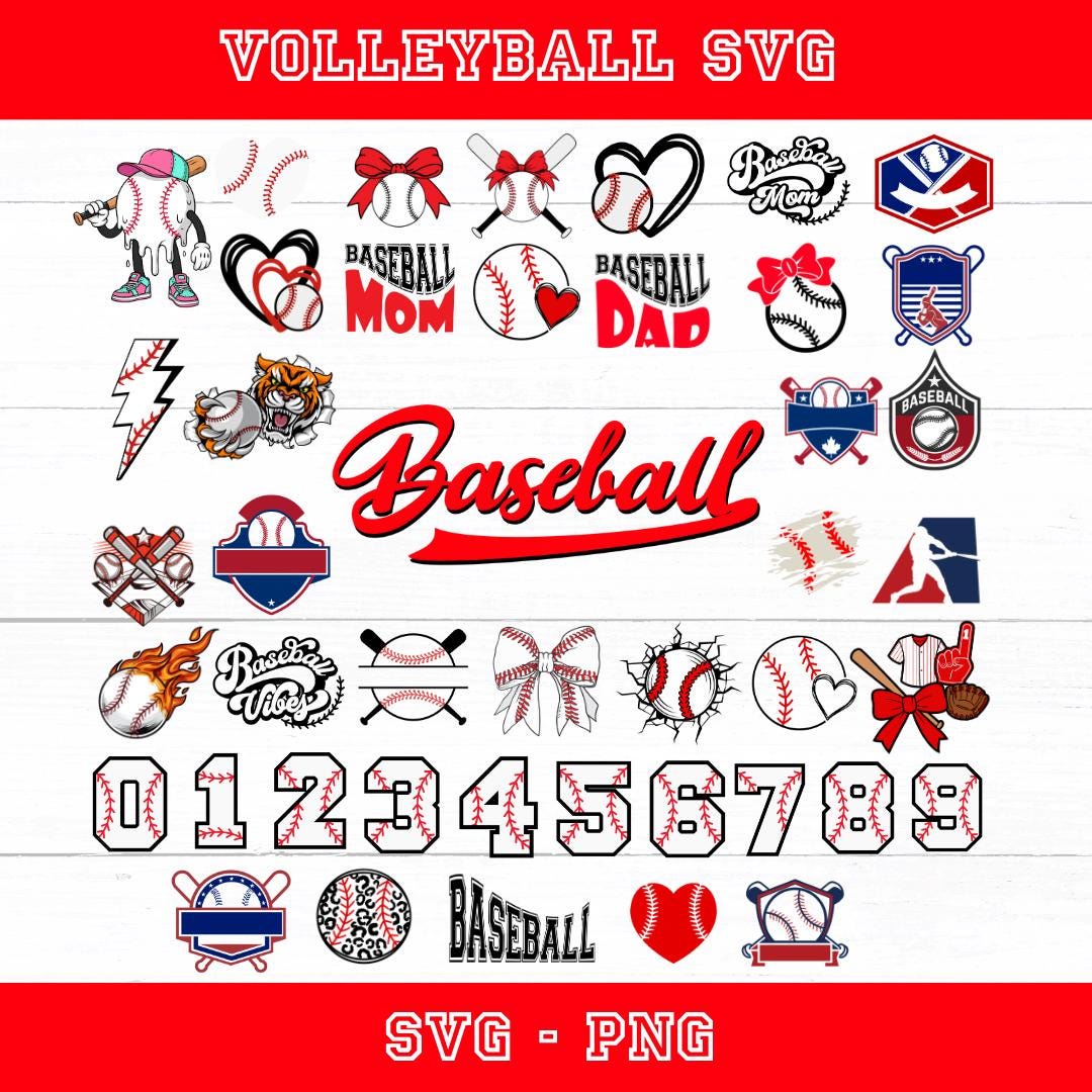 Baseball Clipart PNG Bundle | Sports Silhouette, Bat, Glove (printable ...