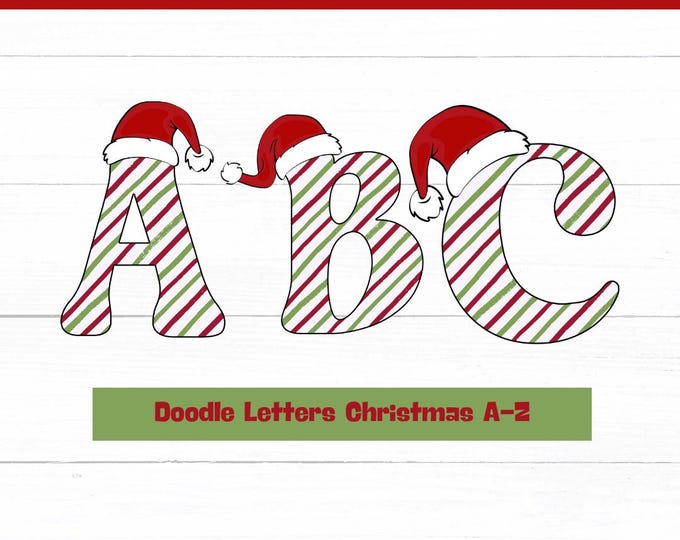 Christmas Alphabet Clipart PNG | Festive Letters & Numbers Set ...