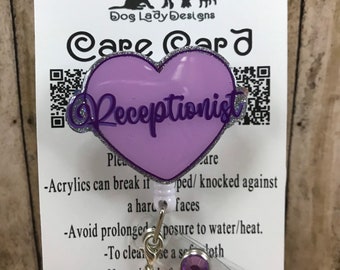 Receptionist Badge Reel - Etsy