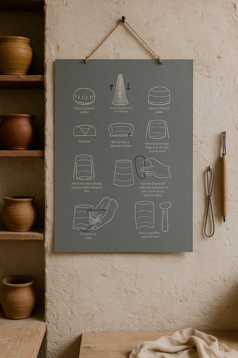 Illustrative Posters: "step-by-step Process for Turning a Ceramic Piece ...
