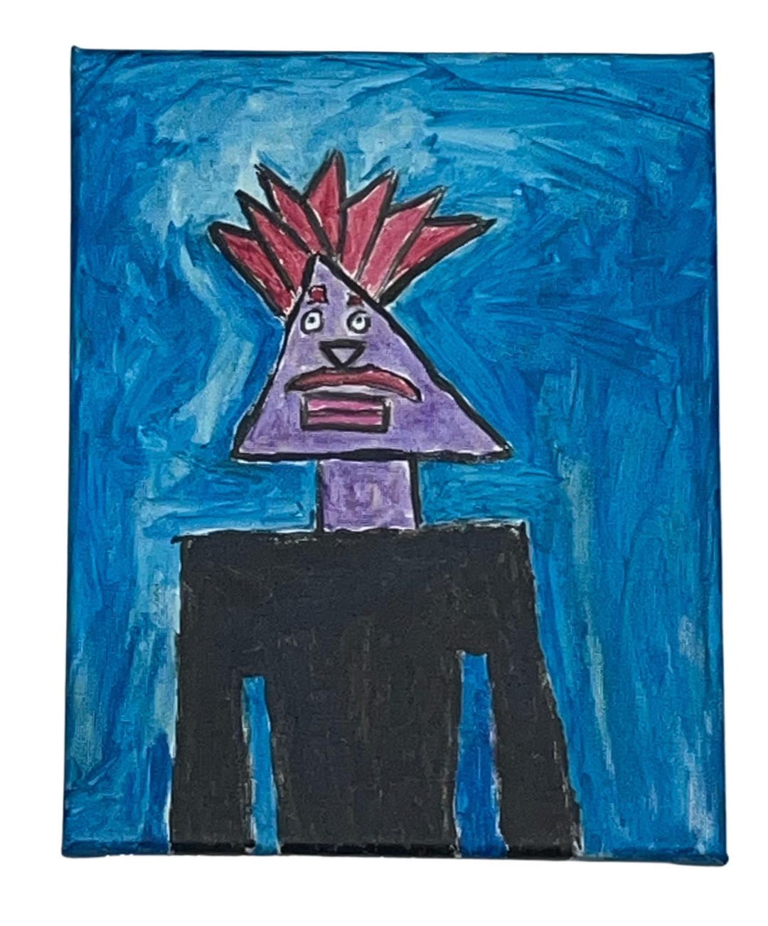 The Thinker of Color – Abstract Portrait With Spiked Red Hair - Etsy