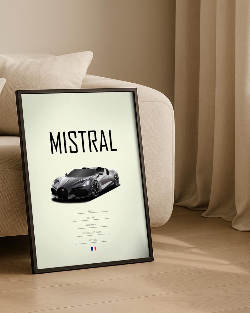 Bugatti Mistral Poster | Car Poster | Digital, Framed, Unframed or ...