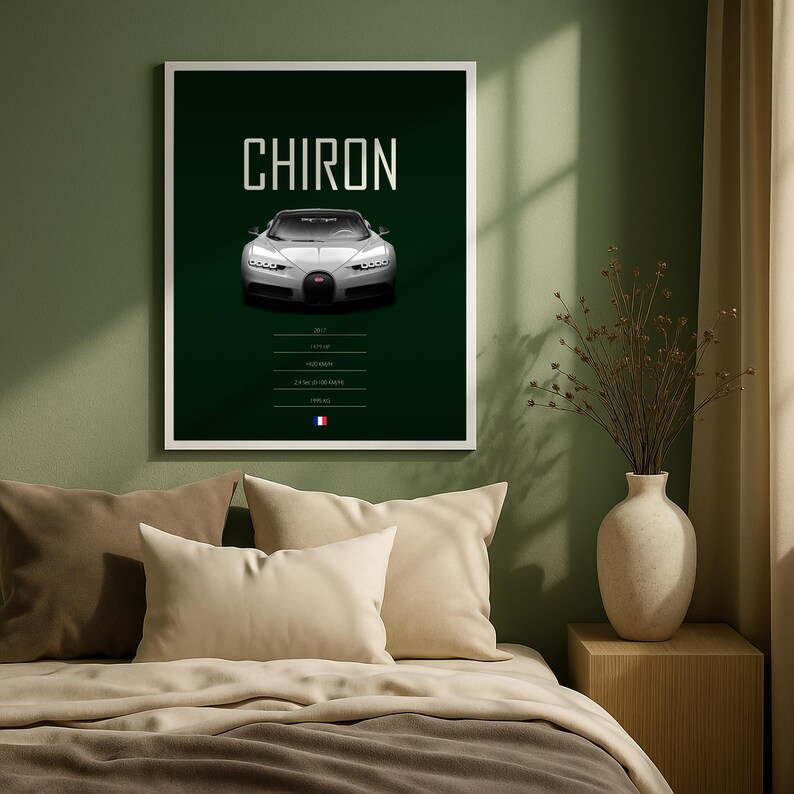 Bugatti Chiron Poster | Car Poster | Digital, Framed, Unframed or ...