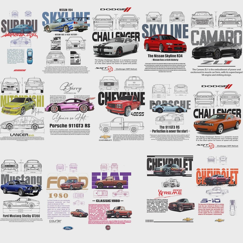 More Than 100 Car Designs From the Best Brands PNG Evo Lancer Mustang ...