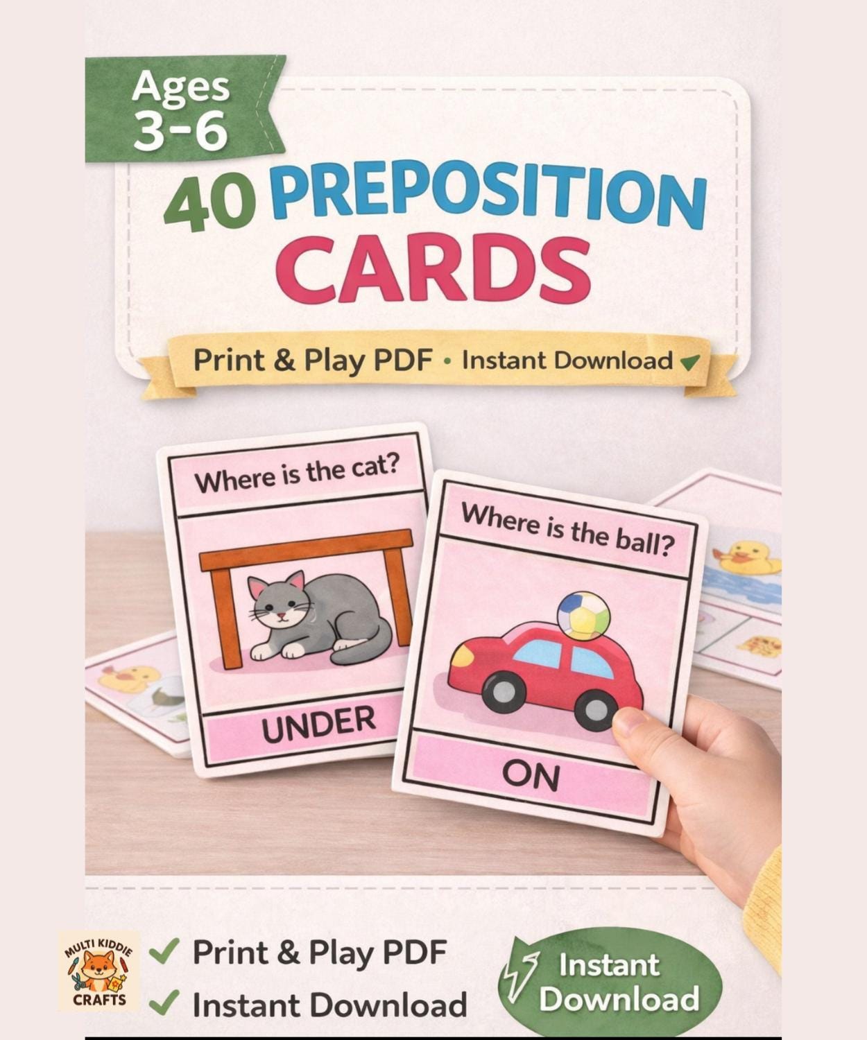 Preposition Flashcards for Speech Therapy | Spatial Concepts Learning ...