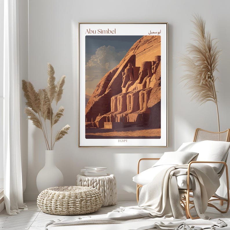 Abu Simbel Egypt Travel Poster Print: Wanderlust Home and Office Decor ...