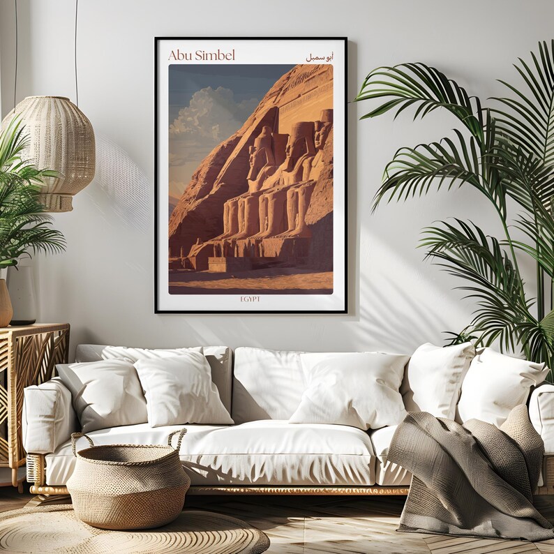 Abu Simbel Egypt Travel Poster Print: Wanderlust Home and Office Decor ...