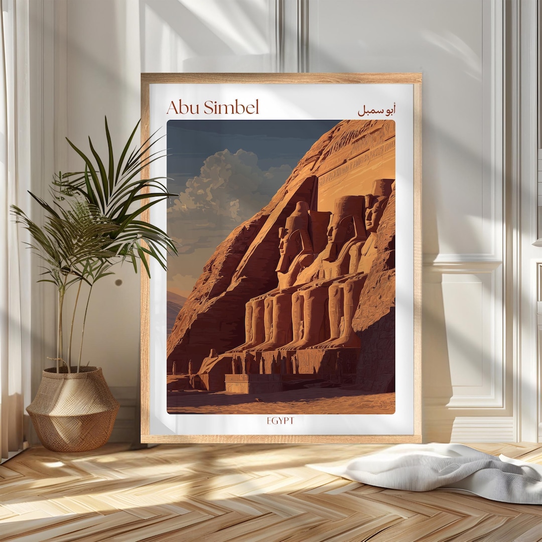 Abu Simbel Egypt Travel Poster Print: Wanderlust Home and Office Decor ...