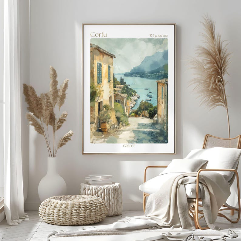 Corfu Travel Poster Print, Corfu Greece Wall Art, Greece Travel Poster ...
