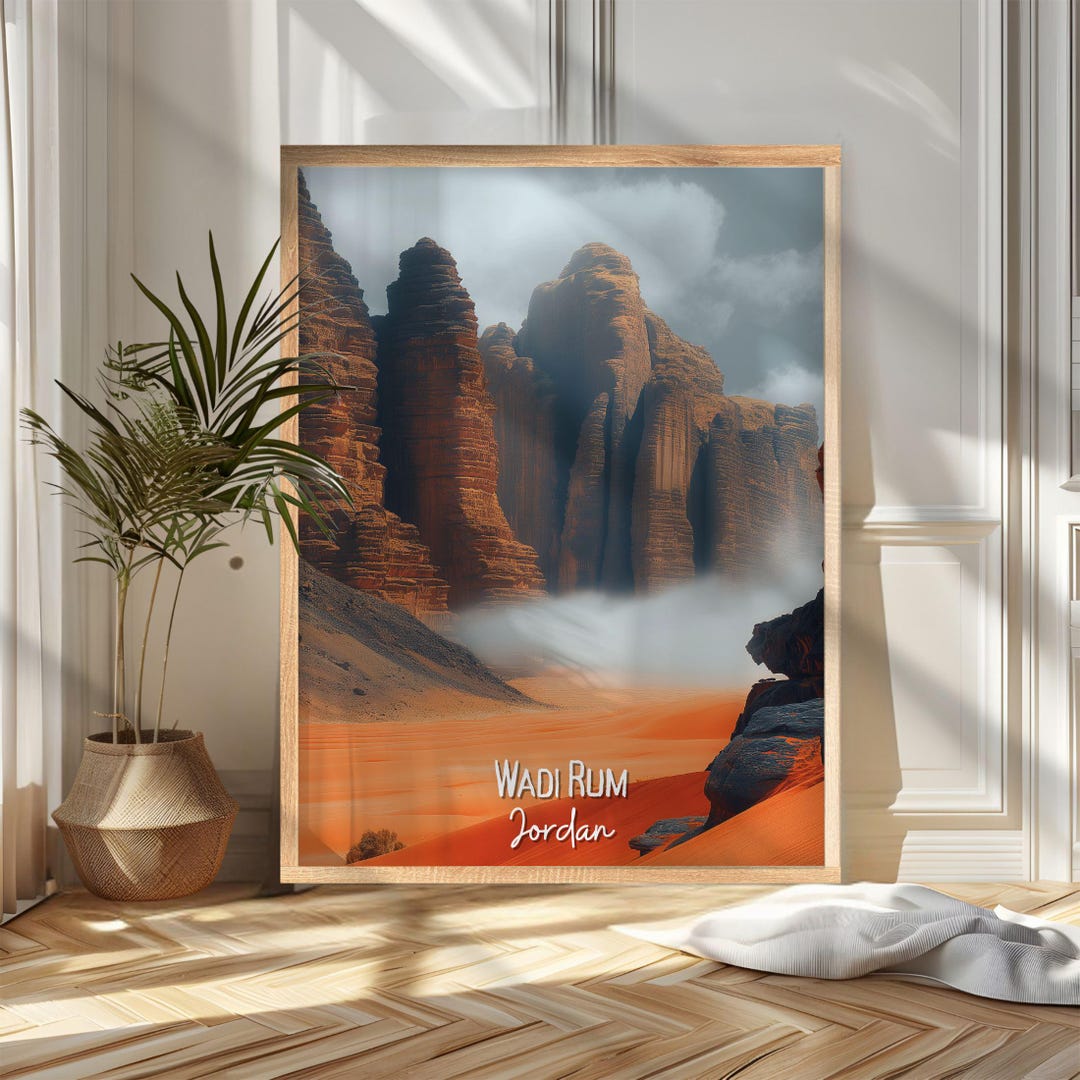 Wadi Rum Poster Print: Jordan Wall Art, Wanderlust Home and Office ...