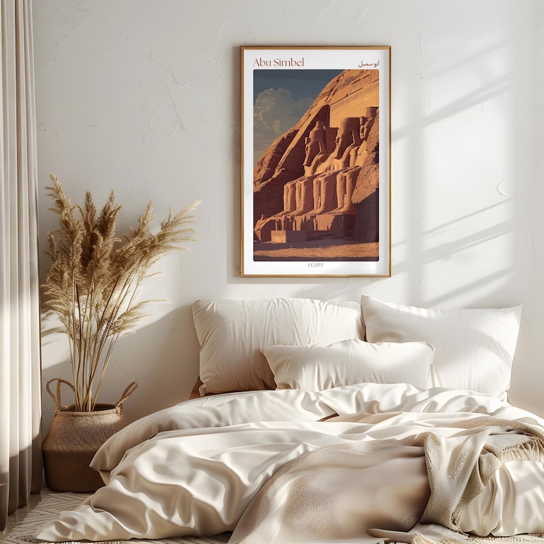 Abu Simbel Egypt Travel Poster Print: Wanderlust Home and Office Decor ...