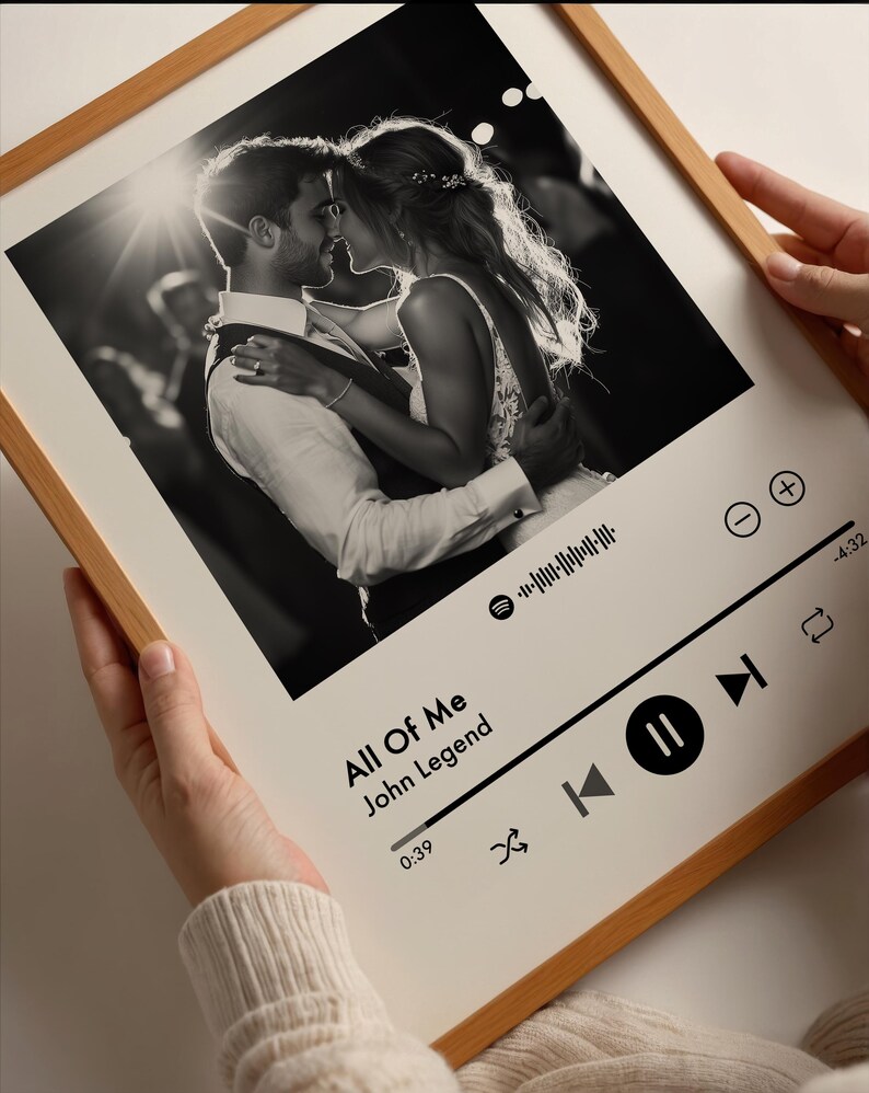 Custom Song Print | Music Player Style Art | Personalised First Dance ...