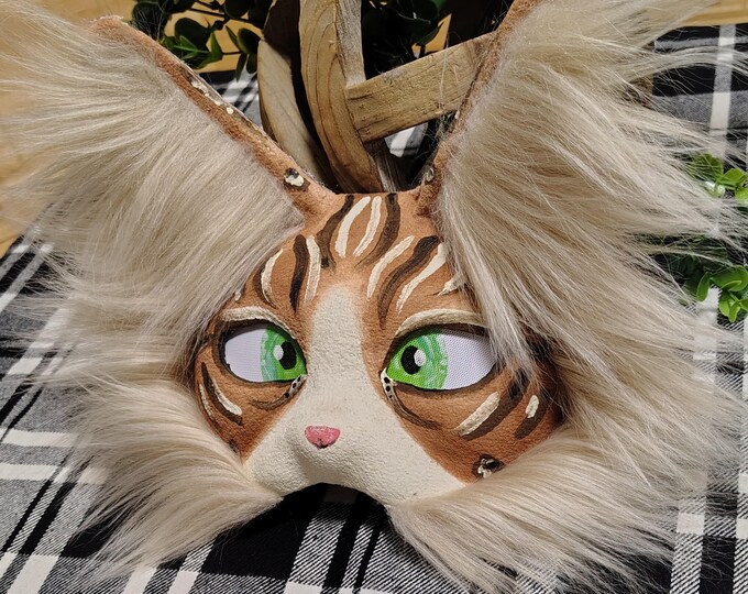 Norwegian Forest Cat Therian Mask | Realistic Feline Cosplay Gear ...