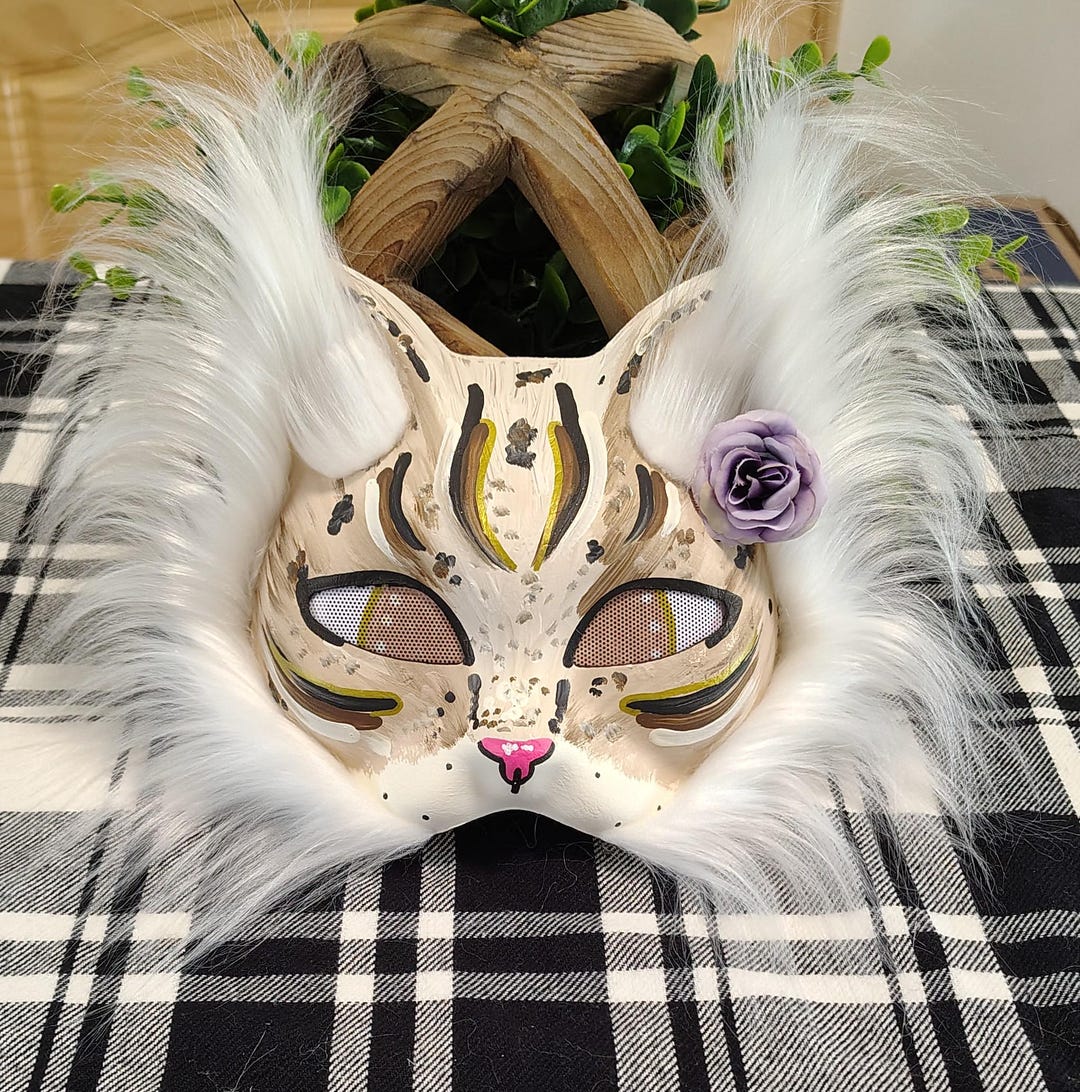 Handmade Realistic Lynx Cat Mask | Therian Gear | Fursuit Cosplay ...
