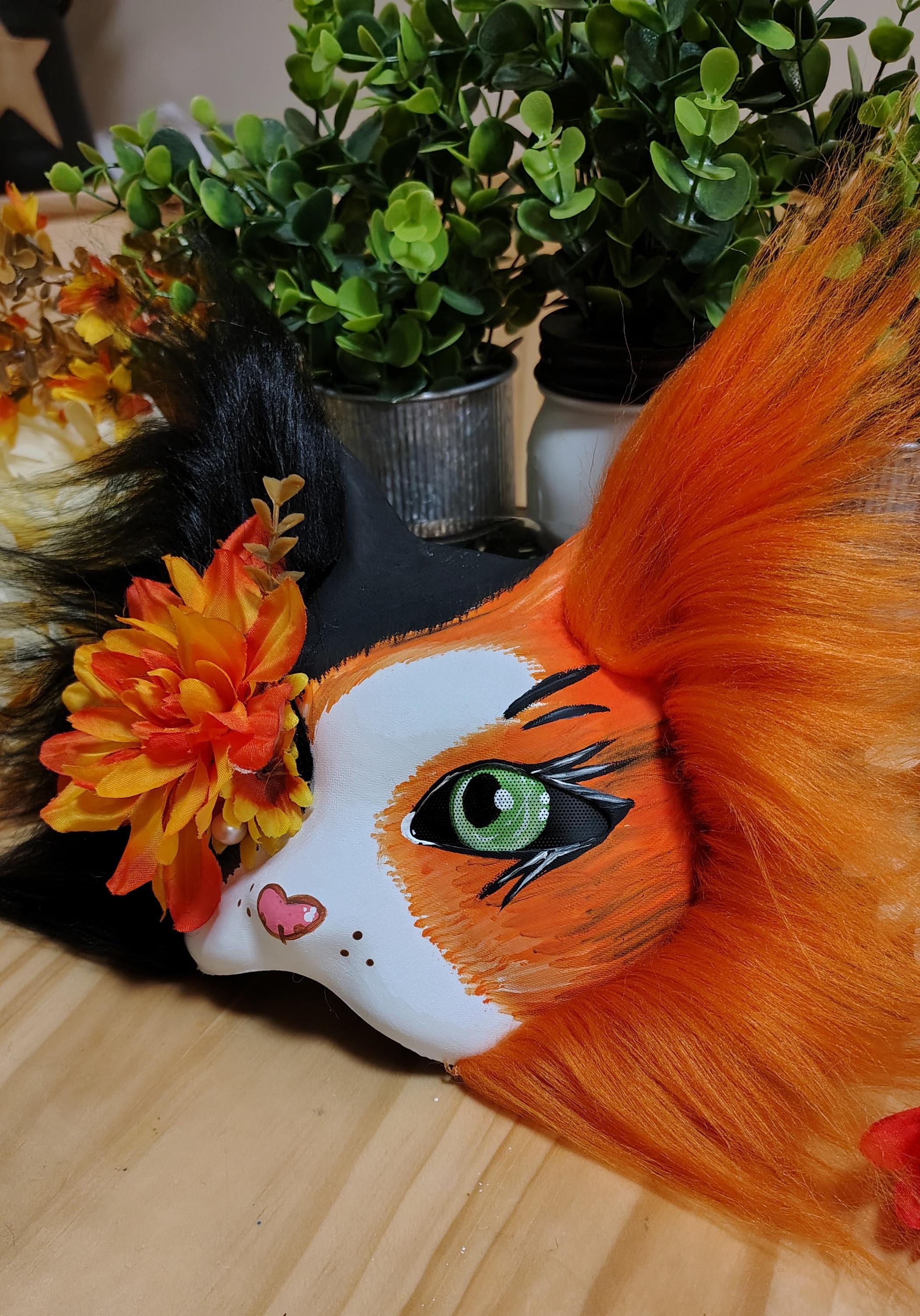 Therian Mask Calico Cat| Handcrafted Furry Fursuit Quadrobics Mask ...