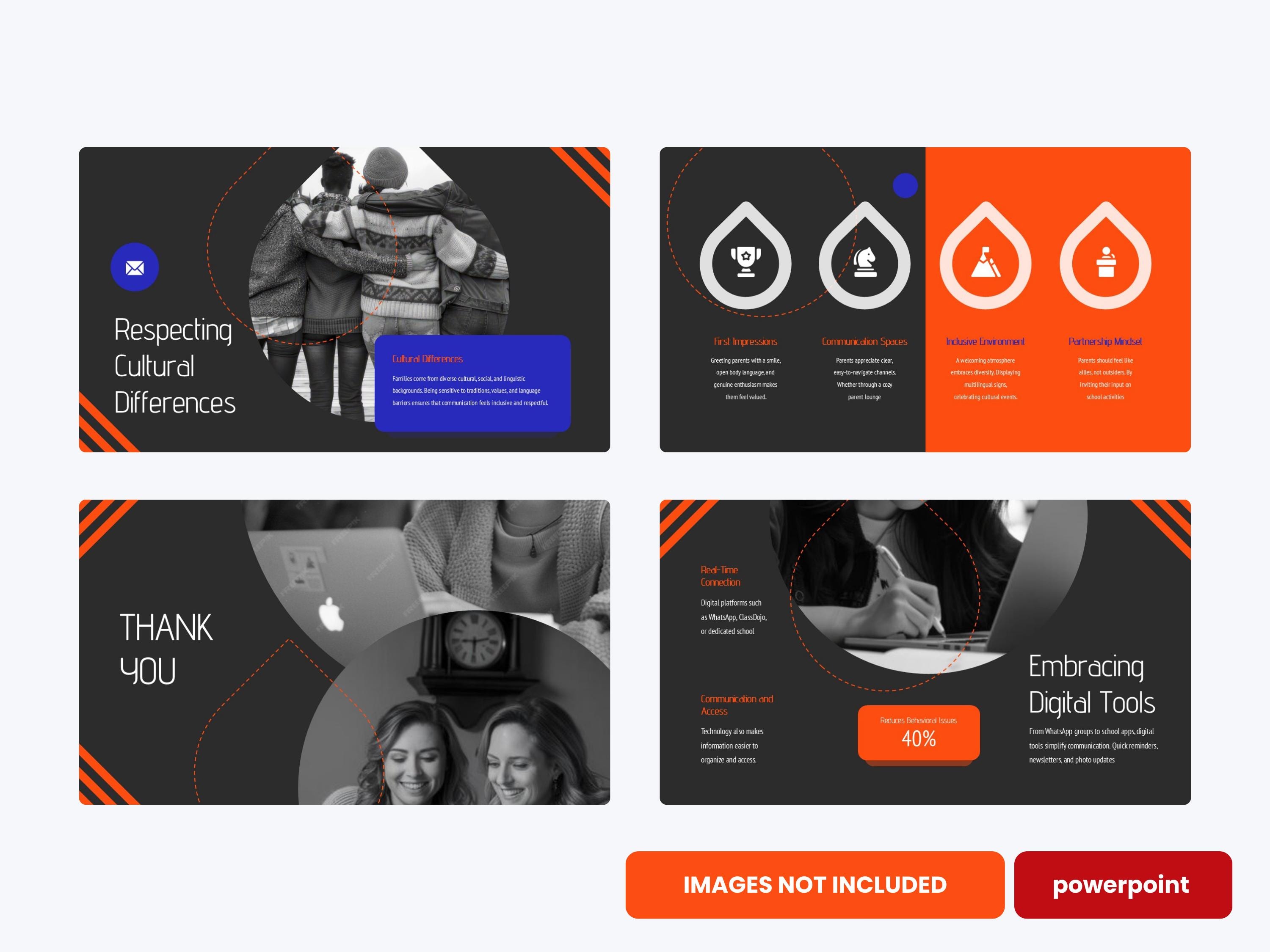 Modern Powerpoint Template | Bold Orange Communication Deck for ...