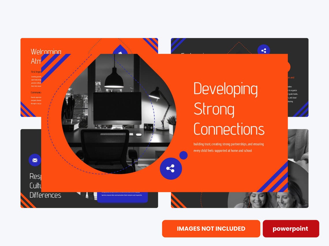 Modern Powerpoint Template | Bold Orange Communication Deck for ...