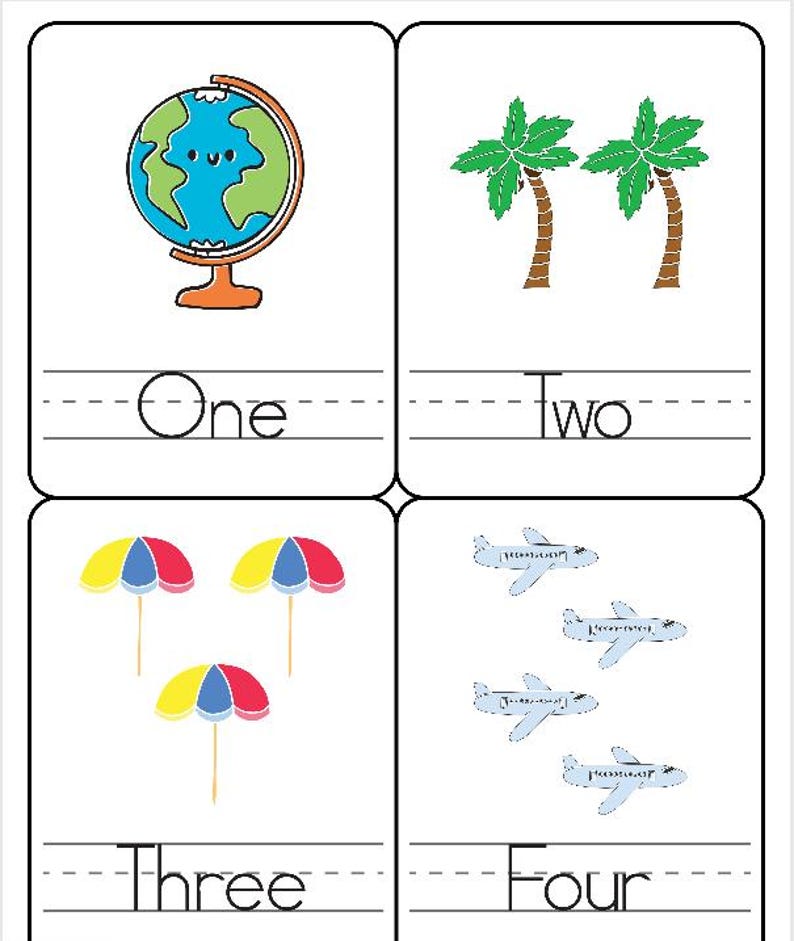 Printable Number Flash Cards 1-20: Preschool Math (PDF) - Etsy