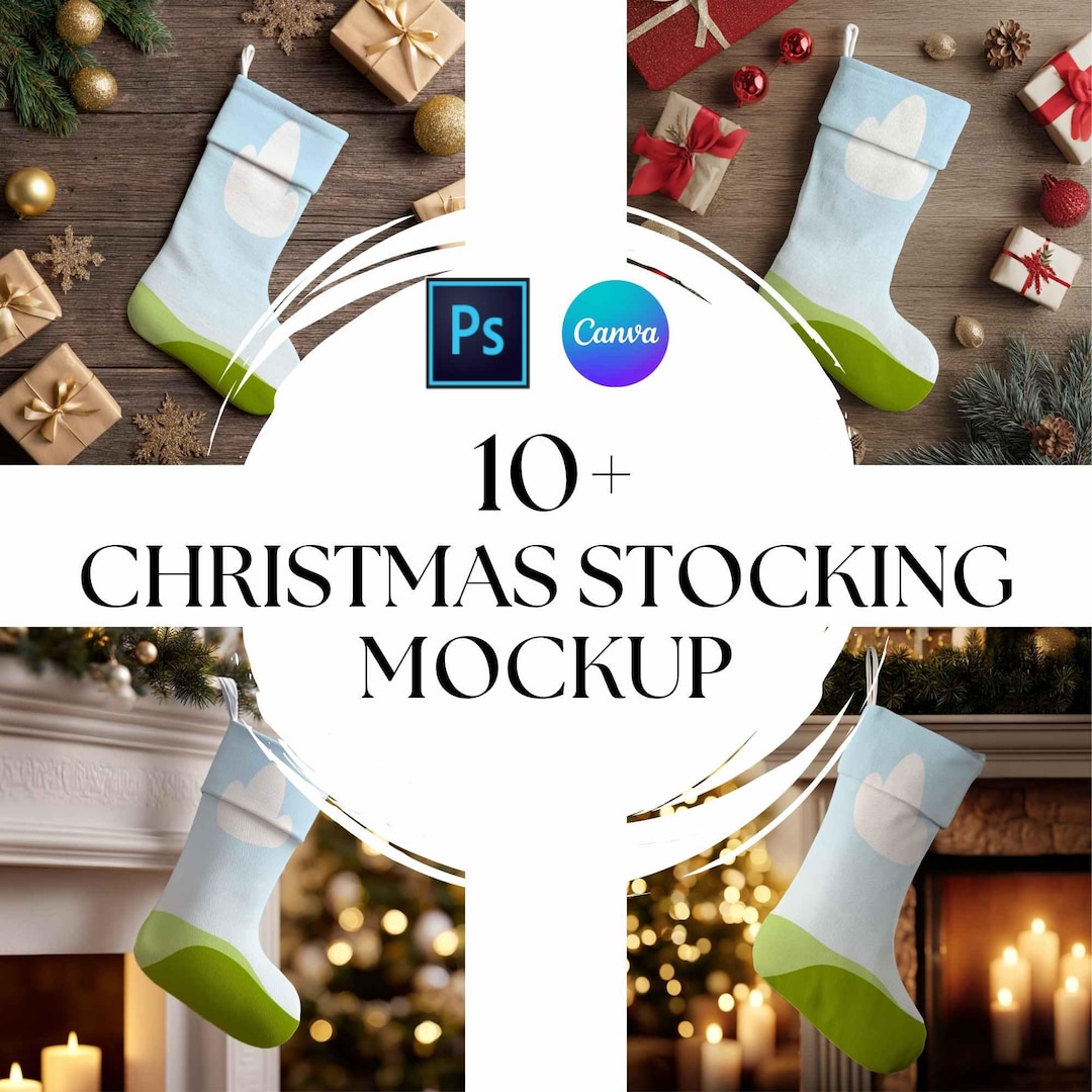 Christmas Stocking Mockup, Mockup Bundle, Canva & PSD, Digital Download ...