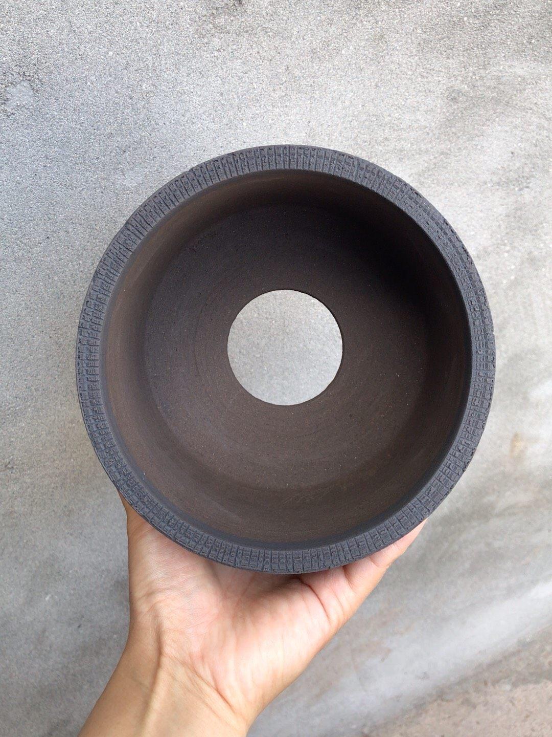 Handmade Fabric Texture Ceramic Planter European Minimalist Breathable ...