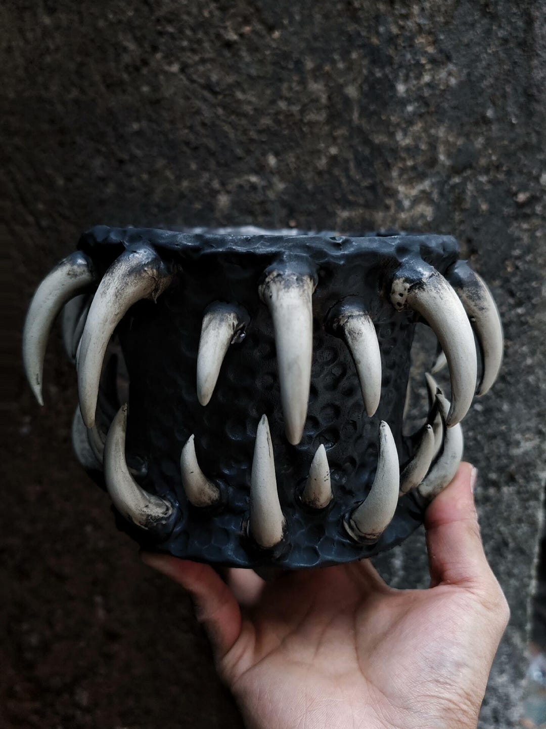 Handmade Fang Planter – Wabi Sabi Black Ceramic Succulent Pot - Etsy