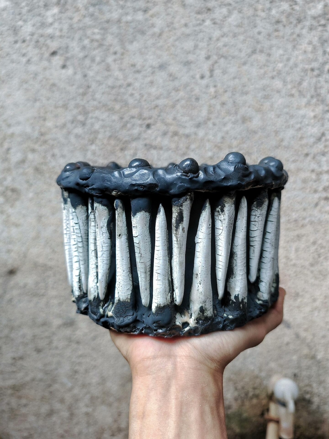 Handmade Fang Ceramic Planter: Wabi-sabi Caudex, Agave, Bonsai Pot - Etsy