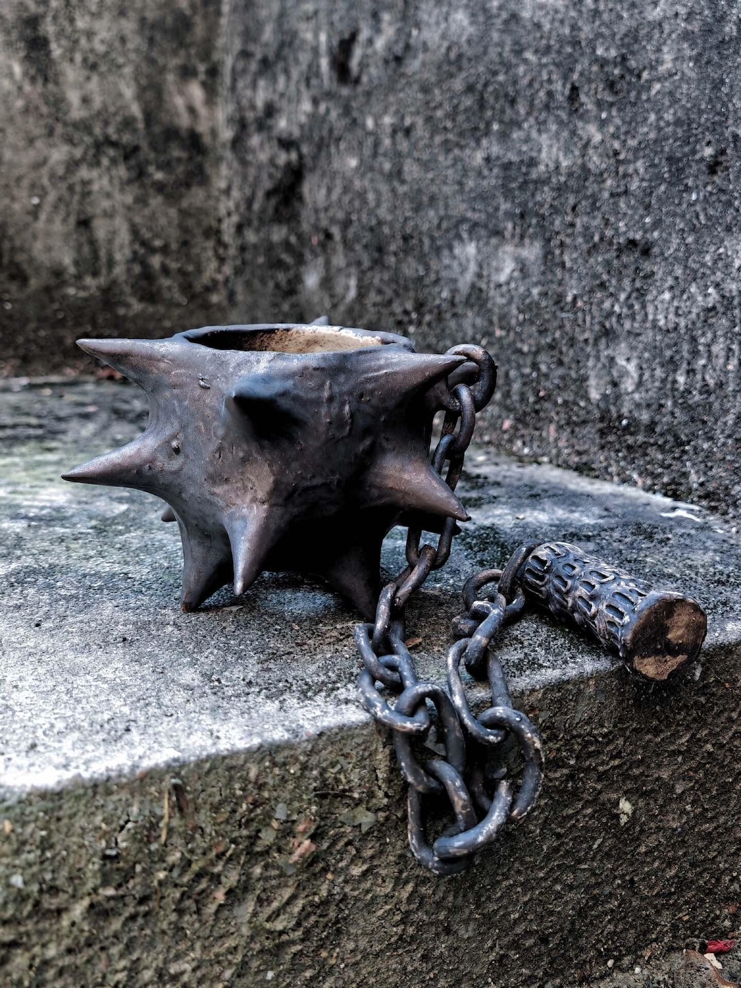 Handmade Mace Chain Ceramic Planter, Industrial Punk Metallic Glaze - Etsy
