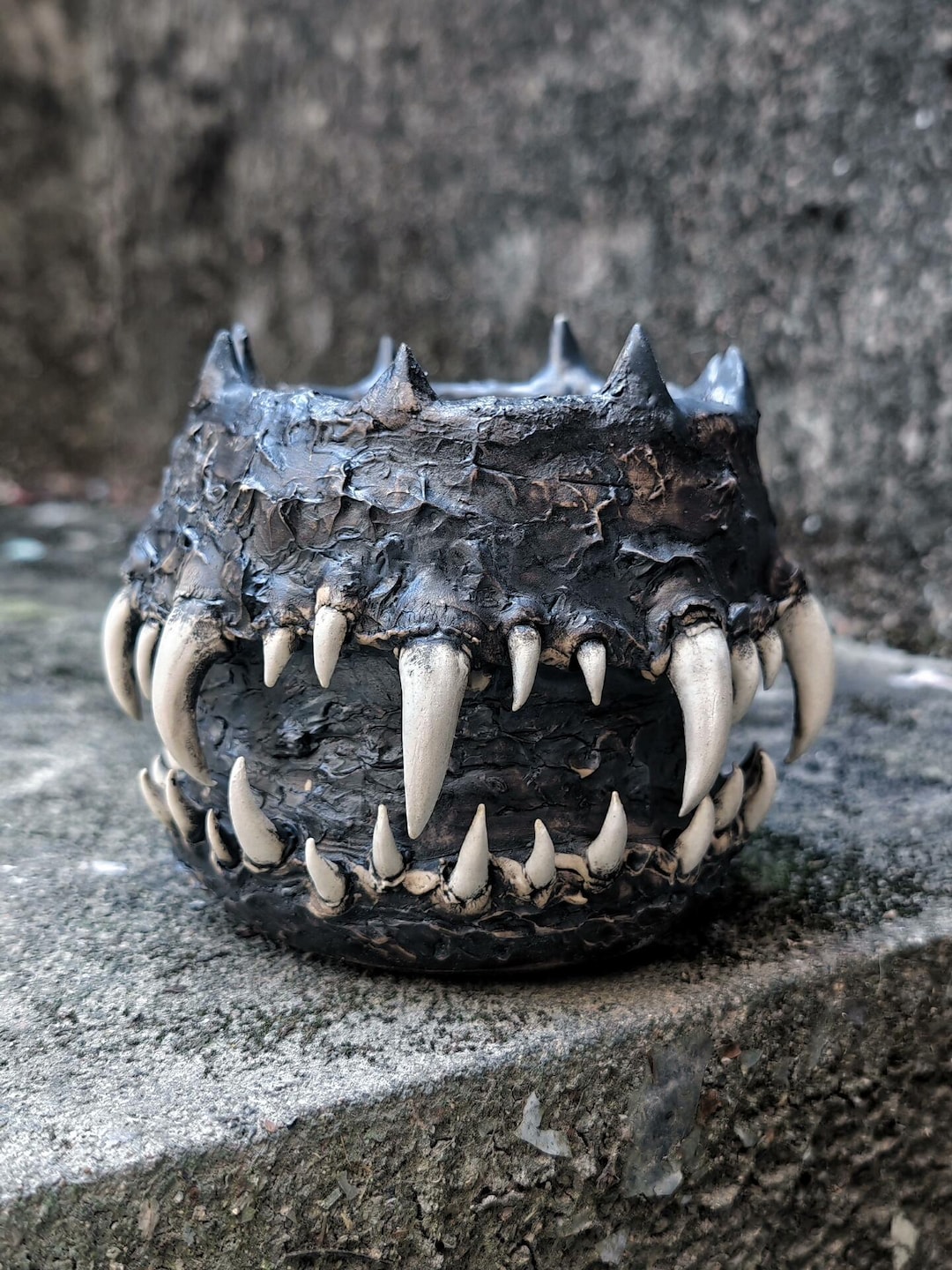 Handmade Black Ceramic Fang Planter, Gothic Monster Succulent Pot - Etsy