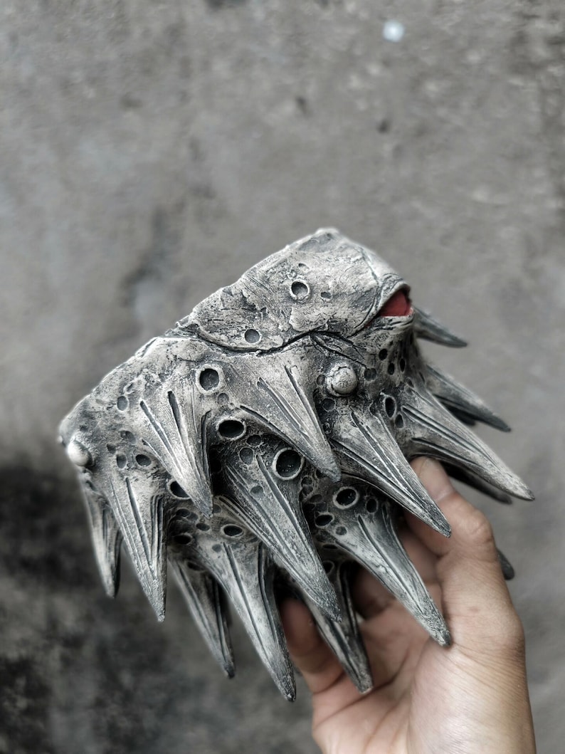 Handcrafted Dark Fantasy Red-eye Spiked Ceramic Monster Planter for ...