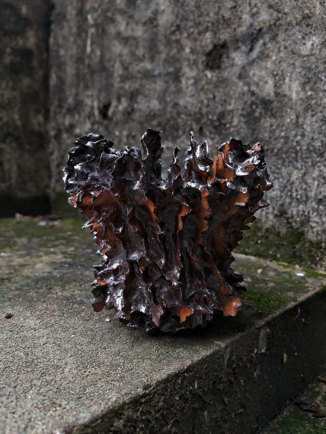 Flame Texture Handmade Ceramic Caudex Planter Japanese Style High Fired ...