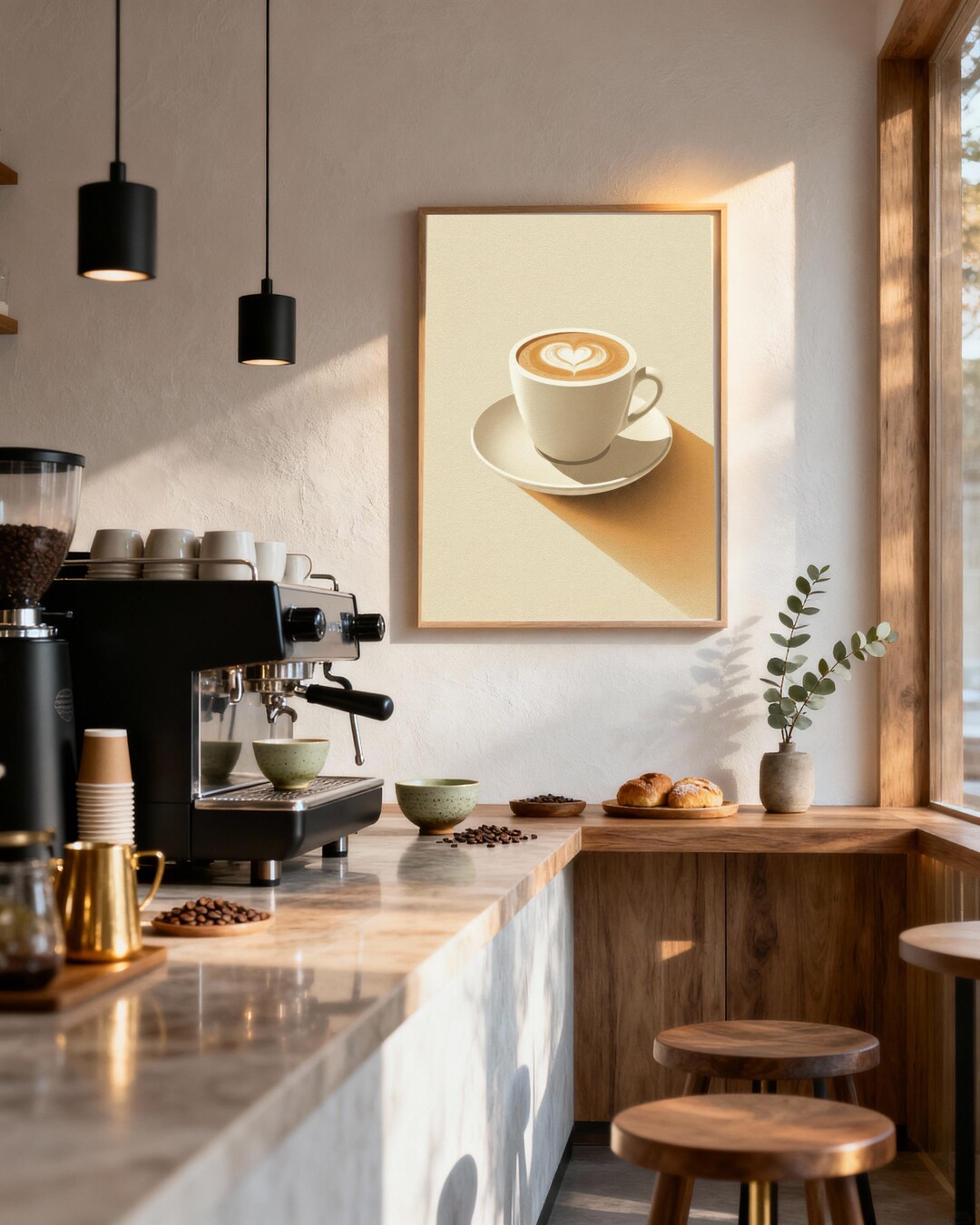 Coffee & Matcha Wall Art Set, Modern Café Prints, Latte, Cappuccino Tea ...