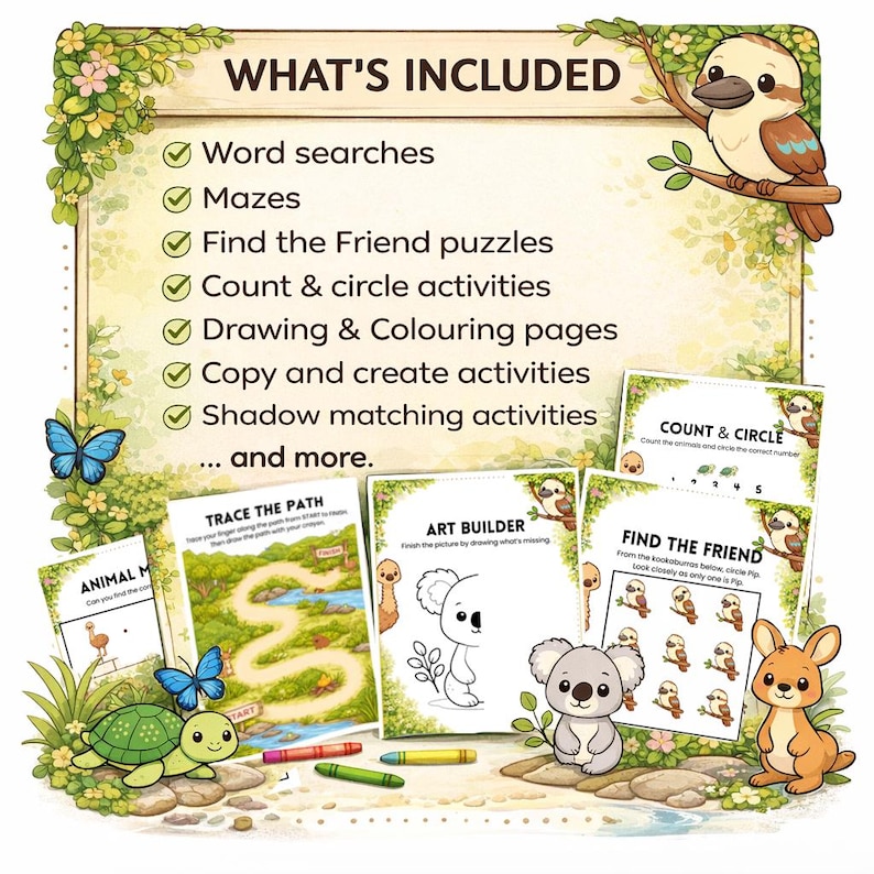 Australiana Kids Puzzle Book | Ages 4–6 | Australian Animals Activities ...