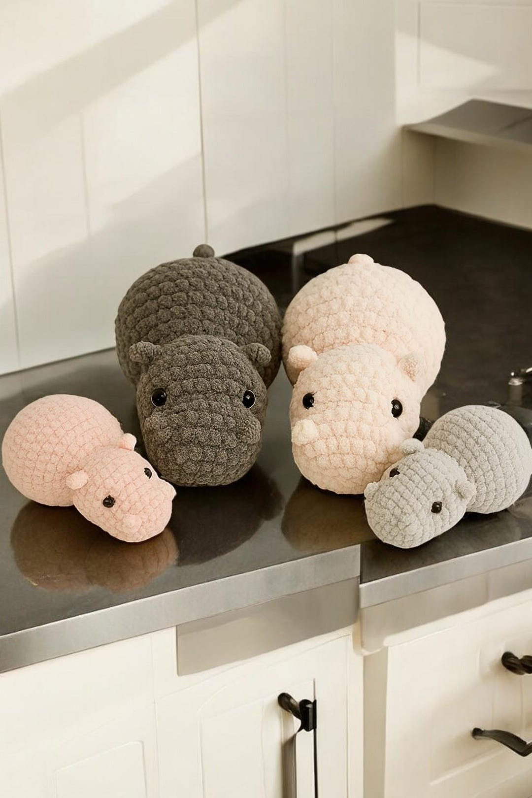 Happy Hippo Crochet Pattern PDF, No-sew Amigurumi Plush DIY, Cute ...