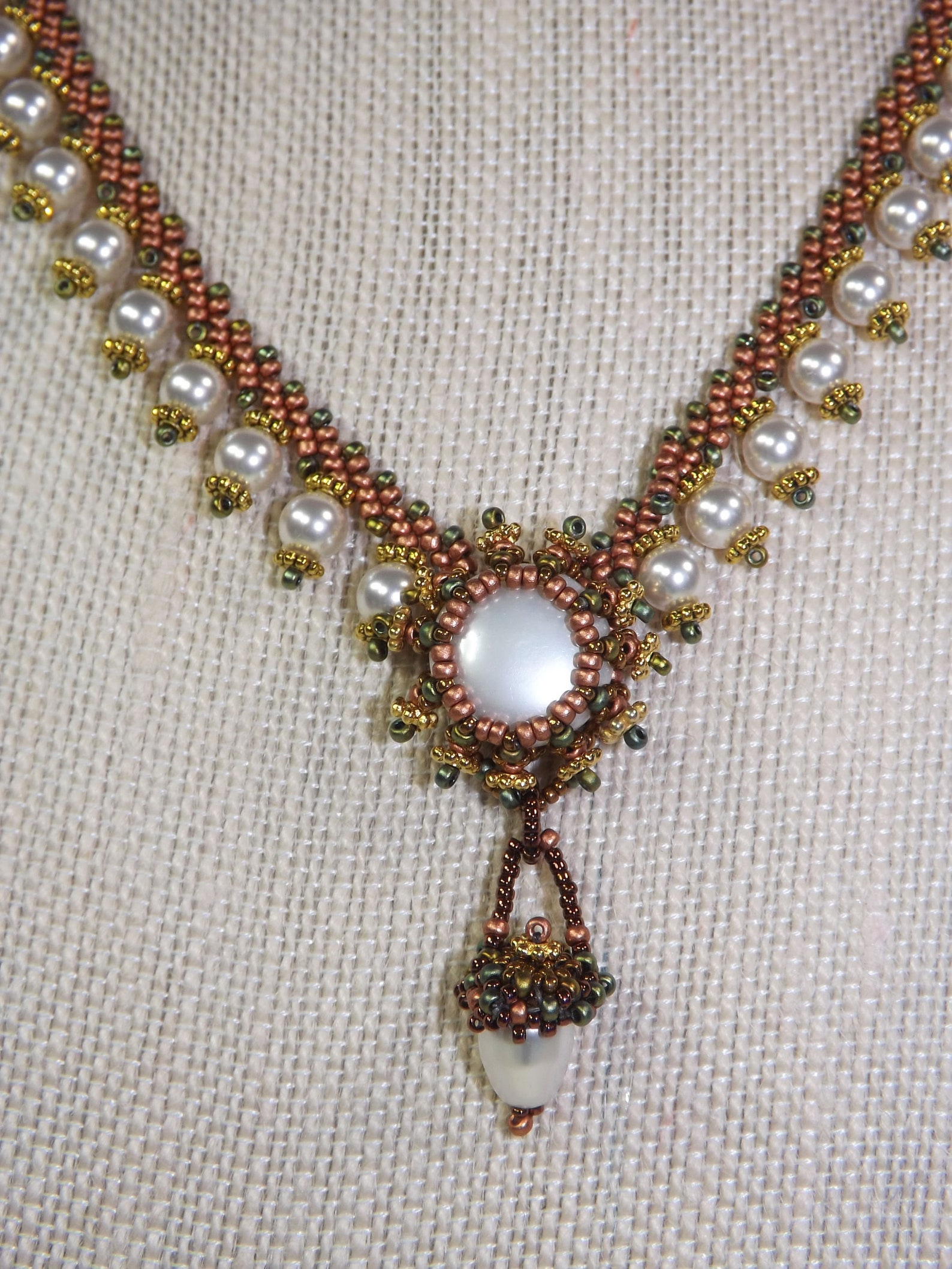 Hand Beaded Seed Bead and Pearls Necklace Seed Bead Jewelry - Etsy