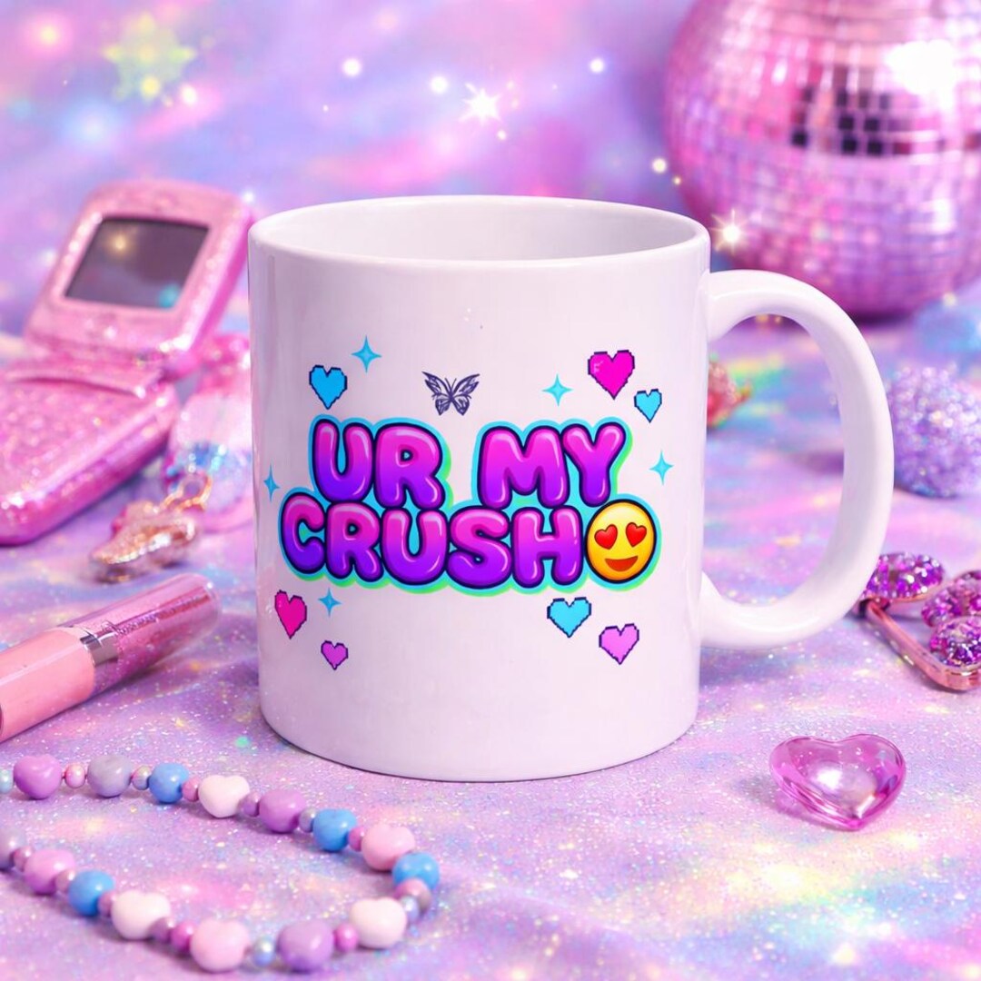 UR MY CRUSH Mug Y2K Aesthetic | Retro 2000s Valentine's Day Gift for ...