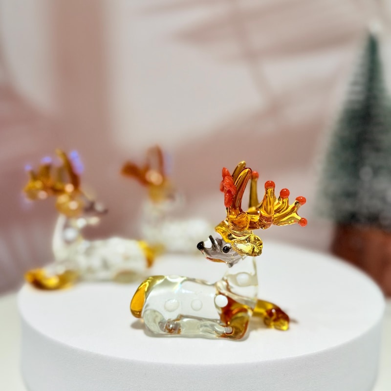 Blown Glass Deer Ornament - Etsy