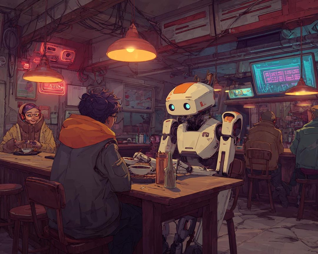 Robo Companion Café | AI & Humans Coexist | Cyberpunk Jigsaw Puzzle Vol ...
