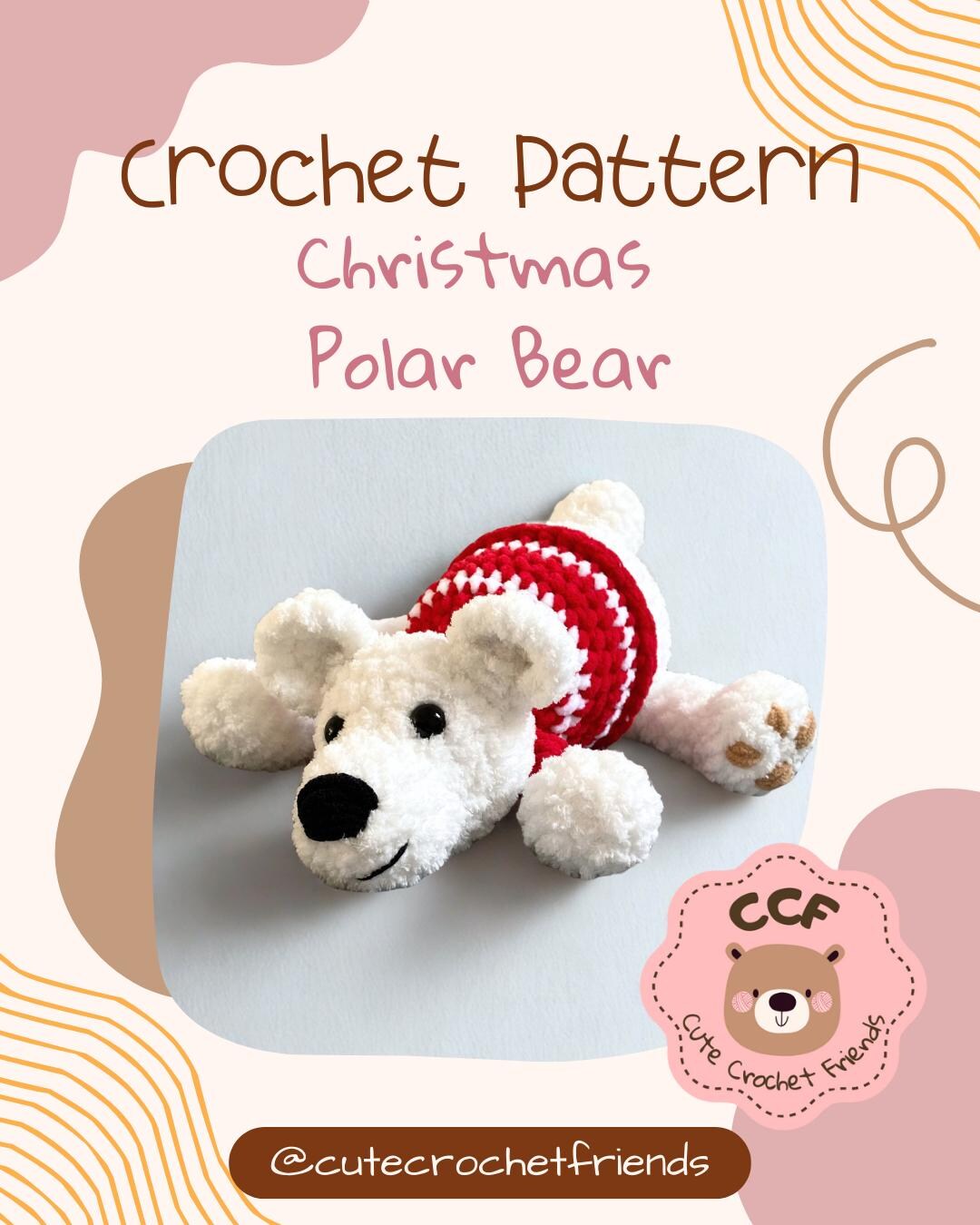Christmas Polar Bear Crochet Pattern - Etsy
