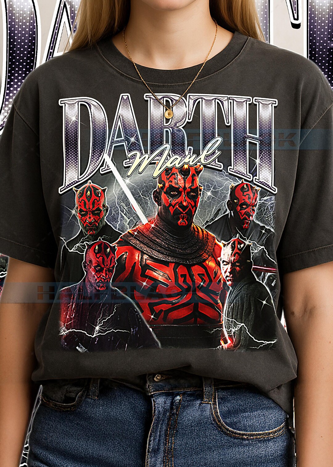 Darth Maul T-shirt, Vintage Sith Lord Villain St4r W4rs Character Sci ...