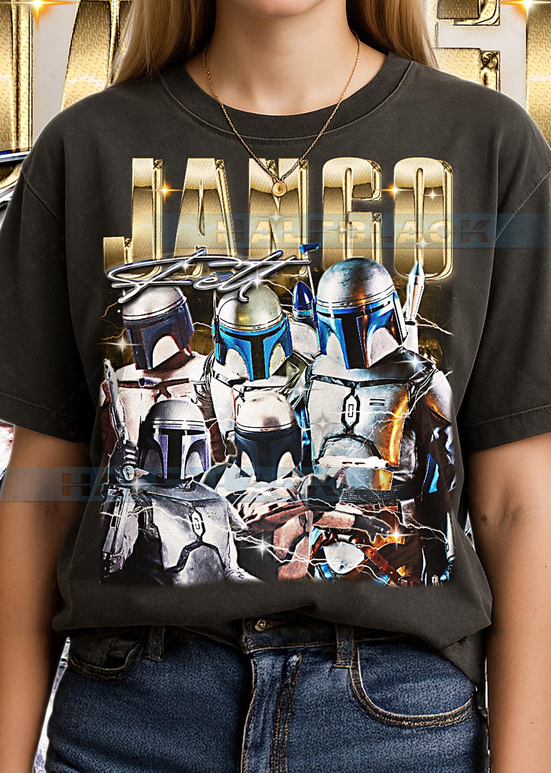 Jango Fett T-shirt, Vintage Hunter Clone Template St4r W4rs Sci-fi ...