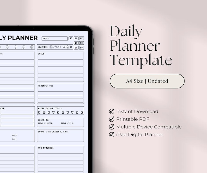 2026 Daily Planner Undated, Onenote Template, Printable to Do List ...