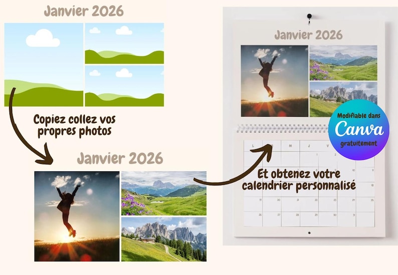 Printable 2026 Calendar • French Public Holidays • Canva Template ...