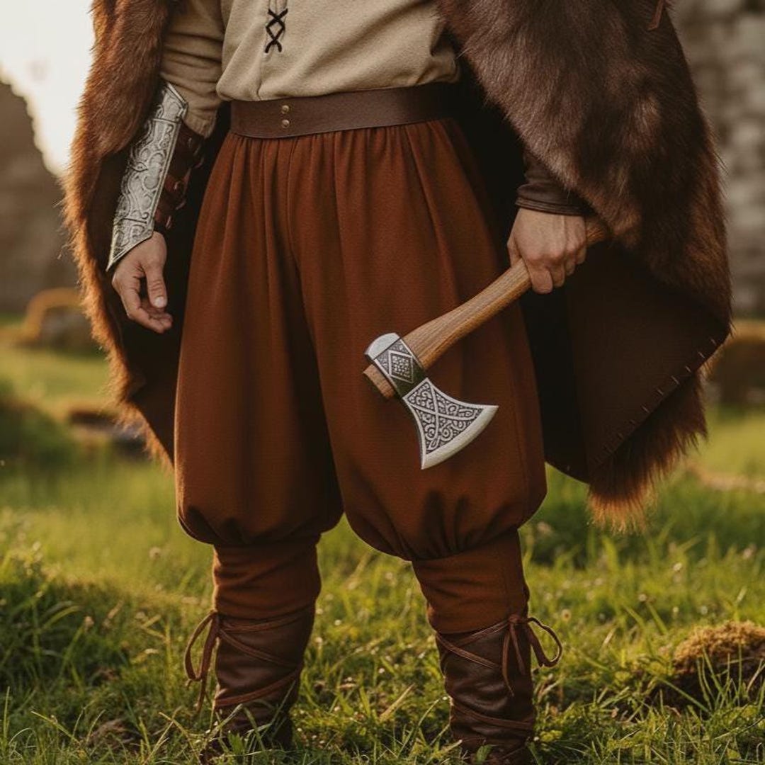 Men’s Short Viking Pants – Medieval Cotton Trousers, Pirate Steampunk ...