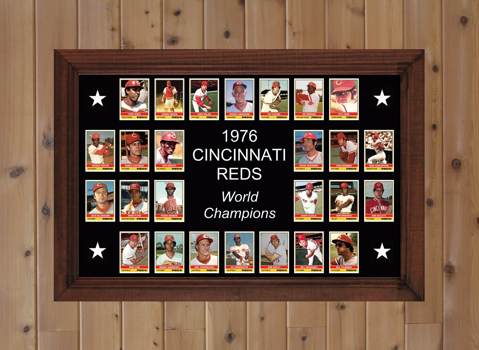 1976 CINCINNATI REDS Poster Decor Gift Wall Art 1976 World Series Team ...